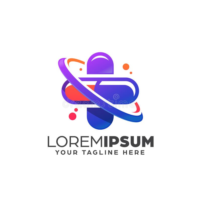 Gradient Abstract Capsule Orbit Logo Design Template Stock Vector ...