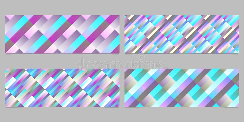 Gradient Abstract Geometrical Stripe Pattern Banner Template Set Stock ...