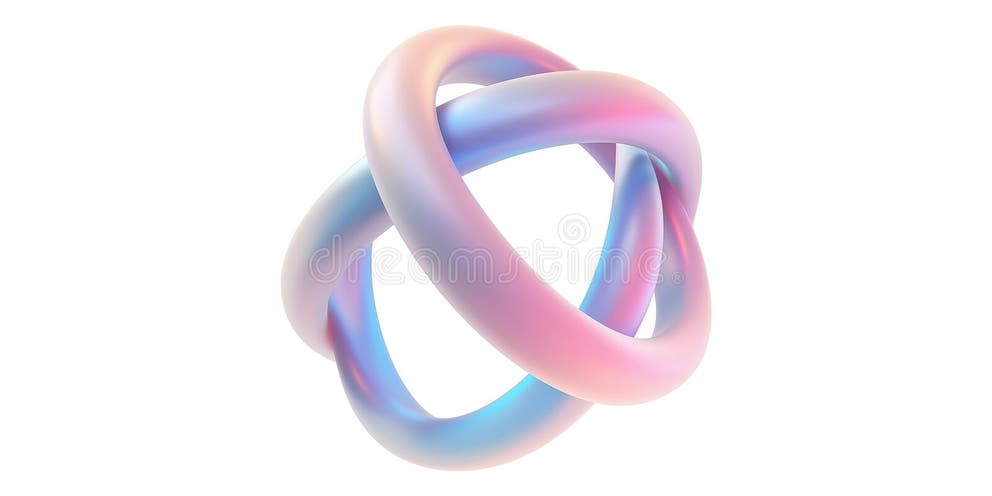 Gradient Abstract Intertwined Rings Isolated on Transparent Background ...
