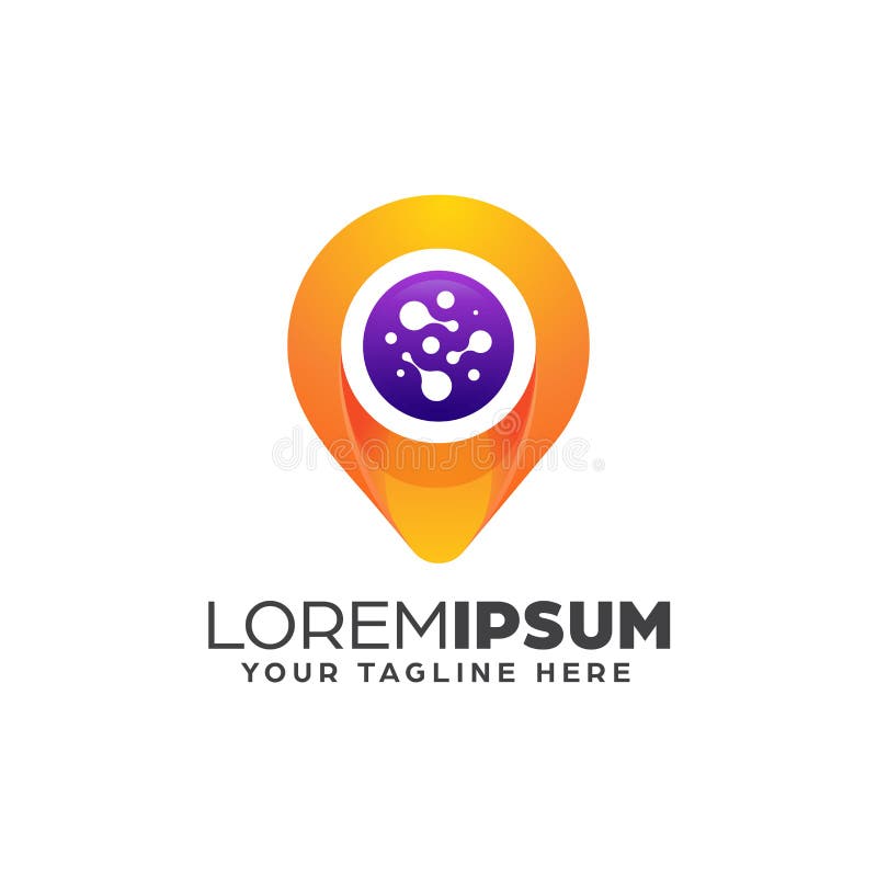 Gradient Abstract Tech Point Logo Design Template Stock Vector ...