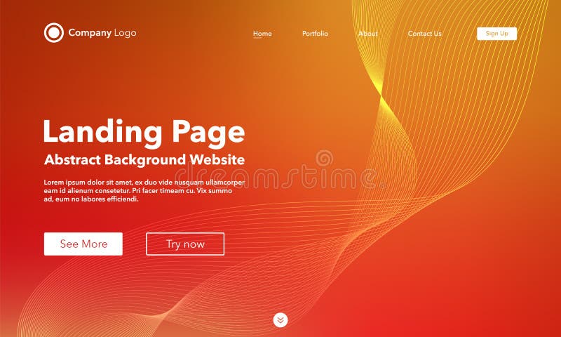 Landing Page. Abstract Background Website. Template for Websites, or ...