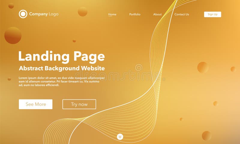 Gradient Abstract Wave Background. Landing Page. Template for Websites ...