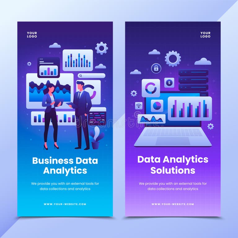 Gradient Analyst Data Vertical Banner Templates Stock Illustration ...