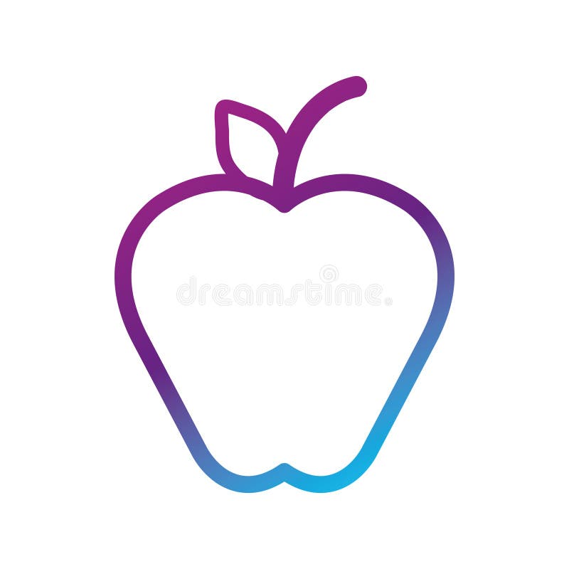 Gradient Apple Icon in Purple and Blue Outline Vector Stock Vector ...