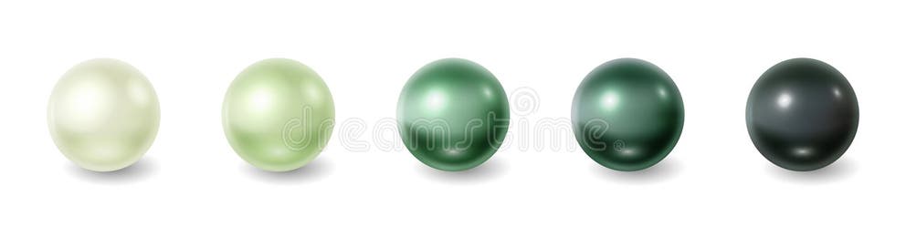 Gradient Array of Pearls in Green Tones Stock Illustration ...
