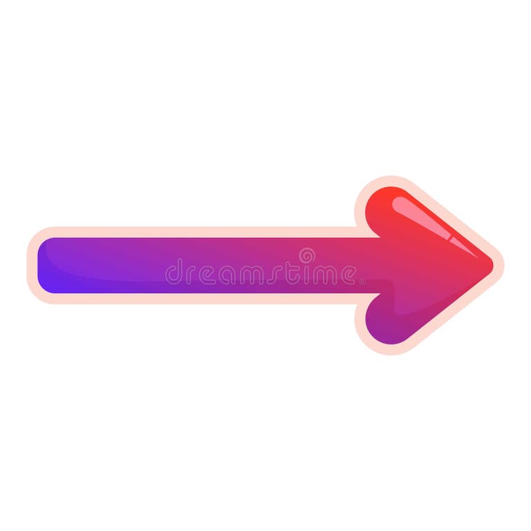 Gradient Arrow Pointing Right with Rounded Corners Stock Illustration ...