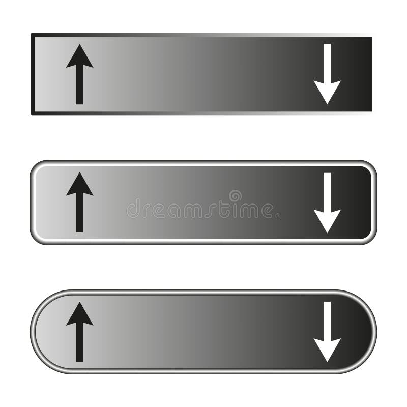 Gradient Arrows Icons. Up and Down Indicators. Metallic Vector Symbols ...