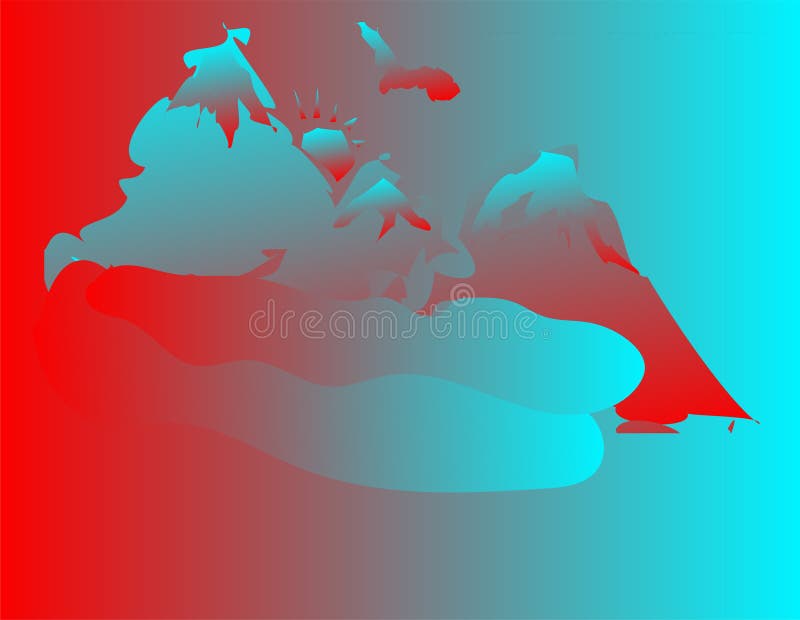 Gradient Art Volcano Background Stock Illustration - Illustration of ...