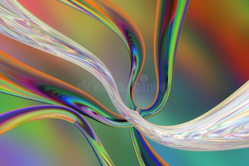 Gradient Background with an Abstract Fantasy Rainbow Figure Stock ...