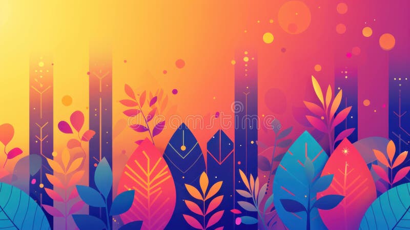 A Gradient Background with Abstract Shapes and Elements that Represent ...