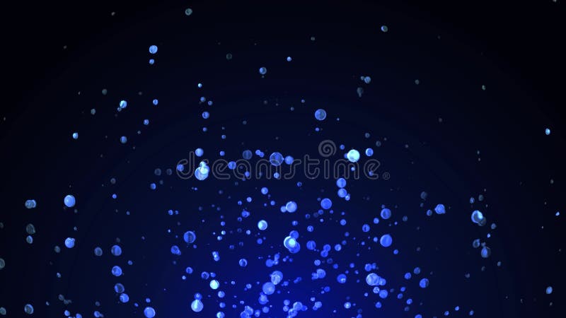 Animation of Randomly Moving Particles Upwards. Texture Blue Large and ...