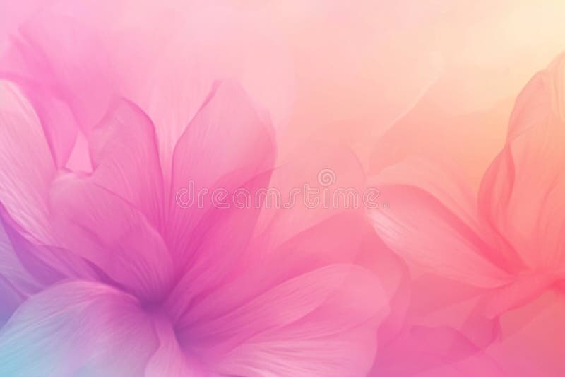 Gradient Background with Flowers in Pastel Colors. Spring Theme Stock ...