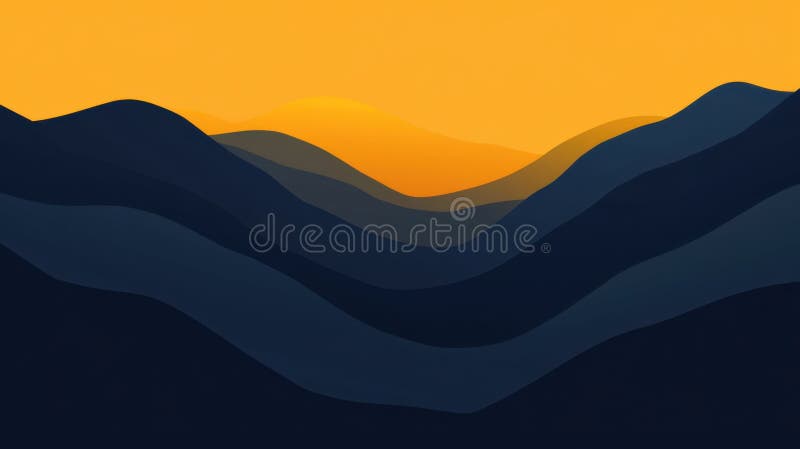 Gradient Background Moving from Navy Blue To Golden Yellow Stock ...