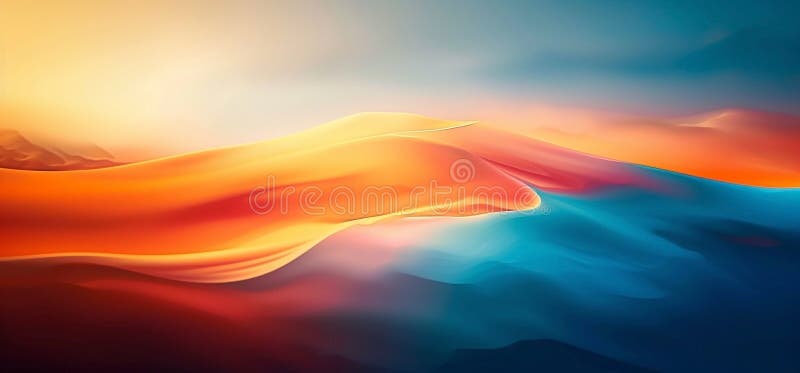 A Gradient Background with an Orange, Blue and Yellow Color, Blurred ...