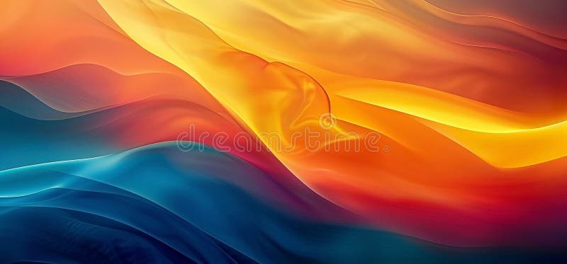 A Gradient Background with an Orange, Blue and Yellow Color, Blurred ...