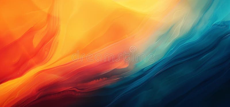 A Gradient Background with an Orange, Blue and Yellow Color, Blurred ...