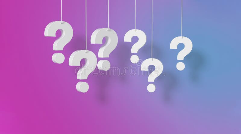 Gradient Background of Question Marks White Hanging Stock Illustration ...