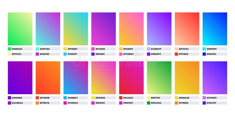Gradient Background Set. Multicolor Abstract Gradient Samples ...