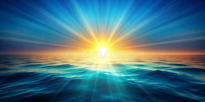 Gradient Background from Sunburst To Ocean Depth Generative by AI Stock ...