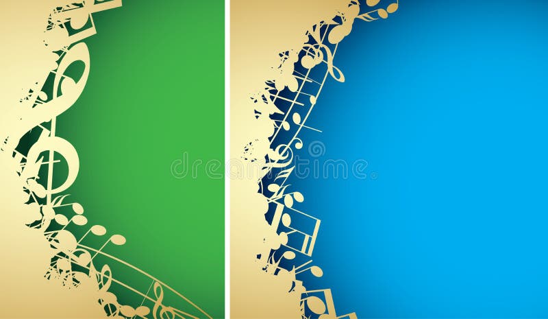 Gradient Backgrounds with Golden Music Notes - Vector Musical ...