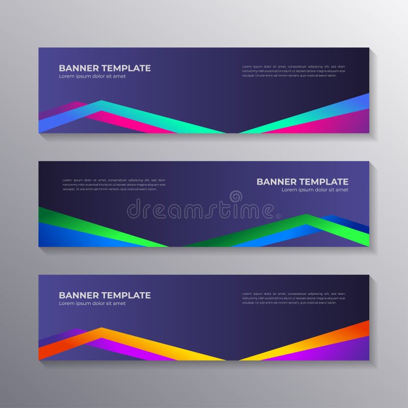 Gradient Banner Template, Modern Cool Geometric Shape Neon Glow ...