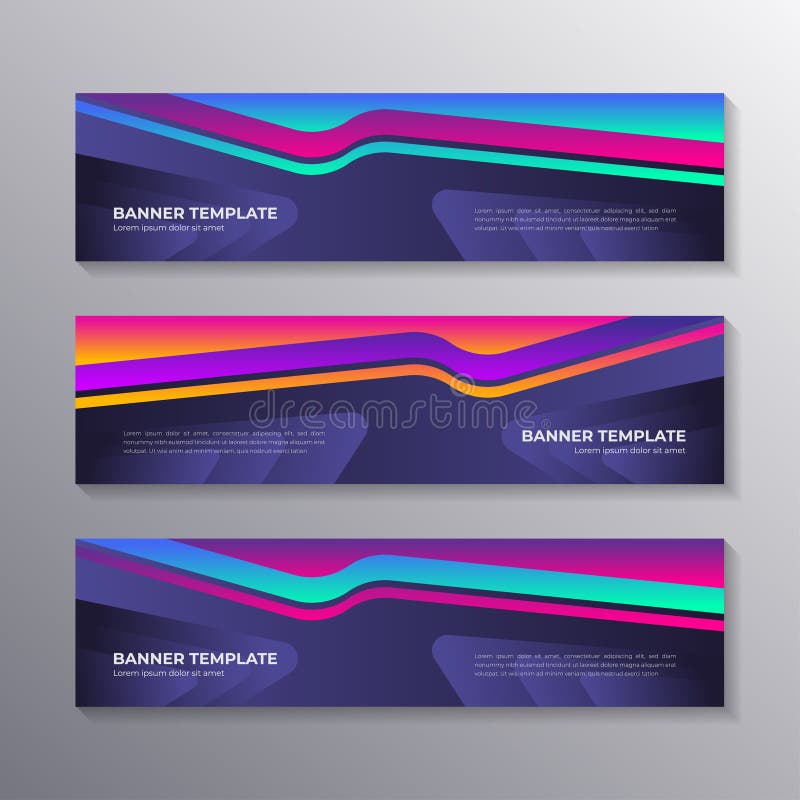 Gradient Banner Template Modern Cool Shape Neon Glow, Applicable for ...