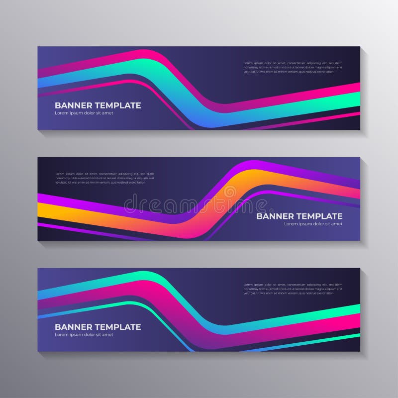 Gradient Banner Template Modern Cool Shape Neon Glow, Applicable for ...