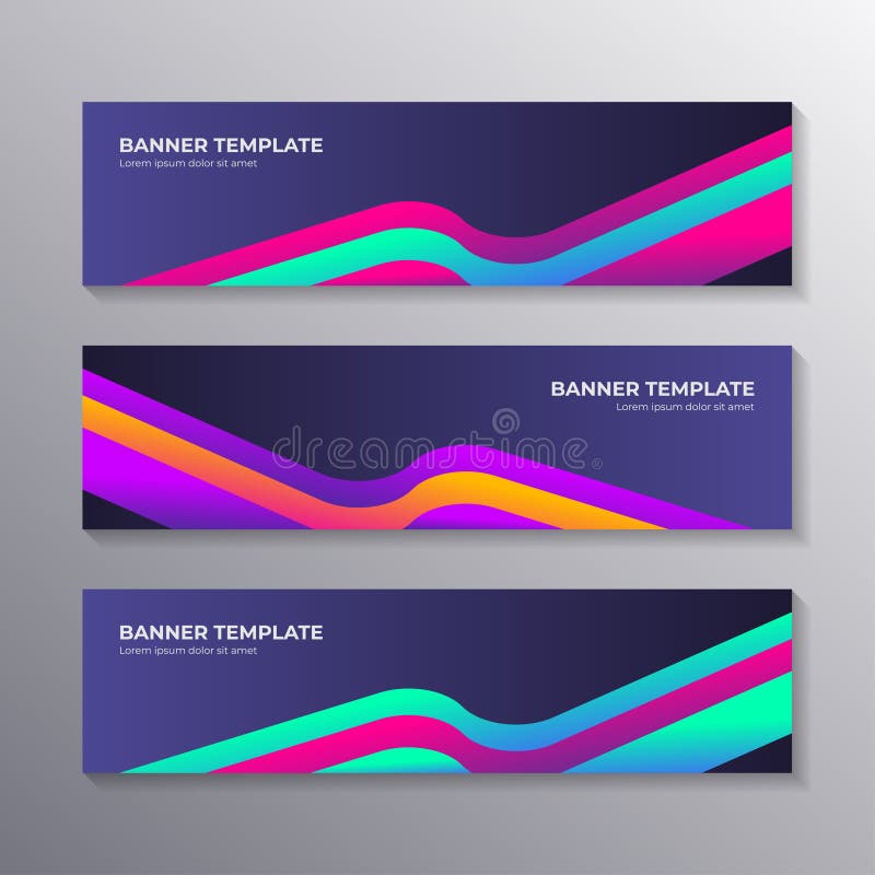 Gradient Banner Template Modern Cool Shape Neon Glow, Applicable for ...