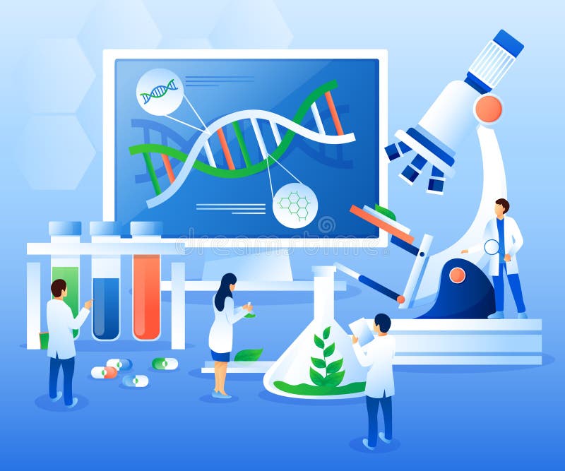 Gradient Biotechnology Illustration Vector Illustration. Stock Vector ...