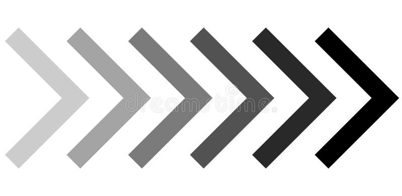 Black Gradient Arrow Showing Right Stock Illustration - Illustration of ...