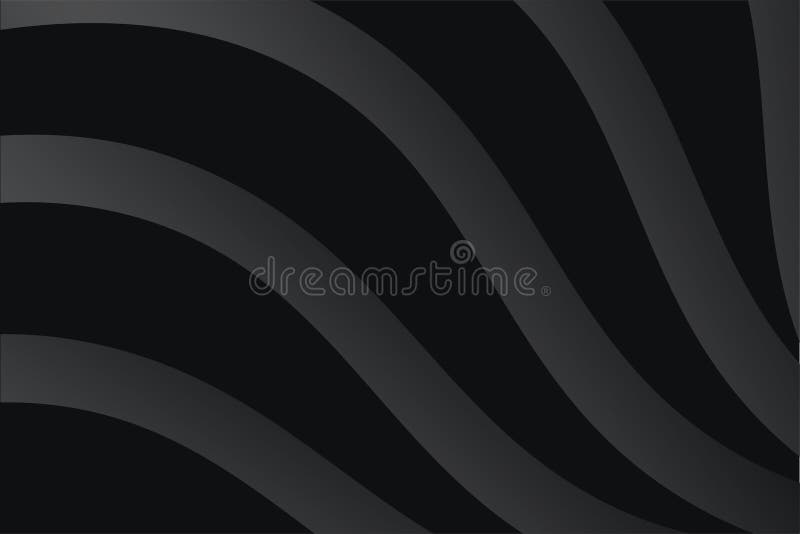 Gradient Black Background with Wavy Lines Stock Vector - Illustration ...