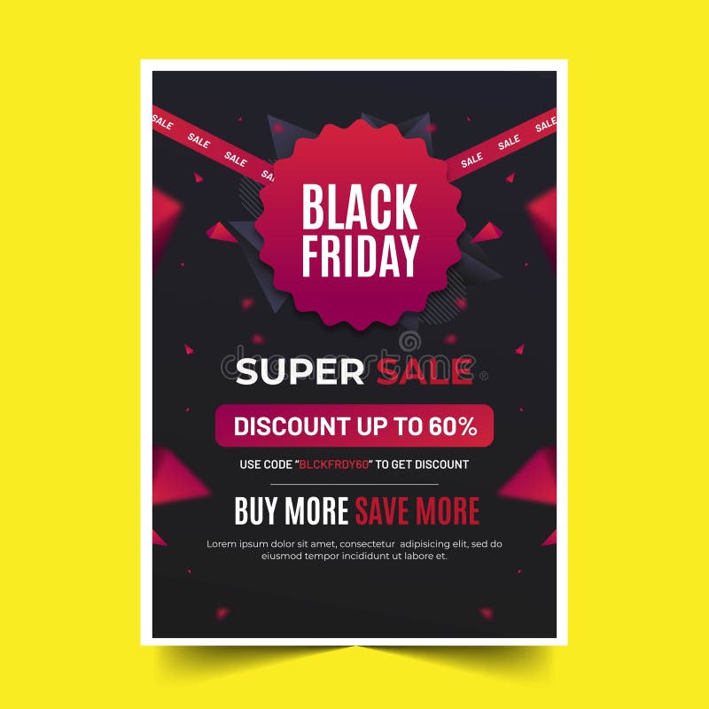 Gradient Black Friday Poster Set Design Vector Stock Vector ...