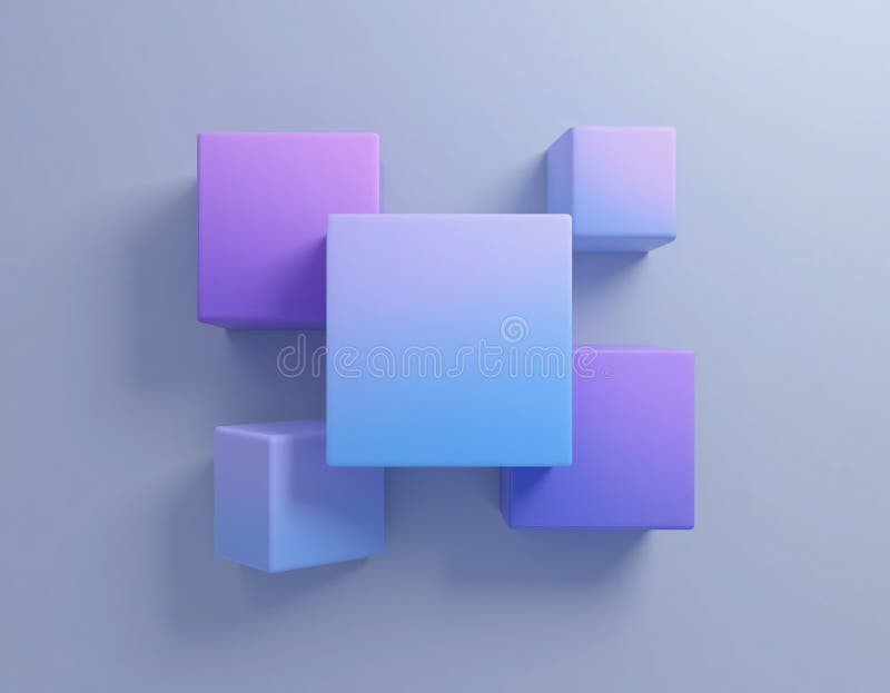 Gradient Blocks in Violet To Ice Blue Stock Illustration - Illustration ...