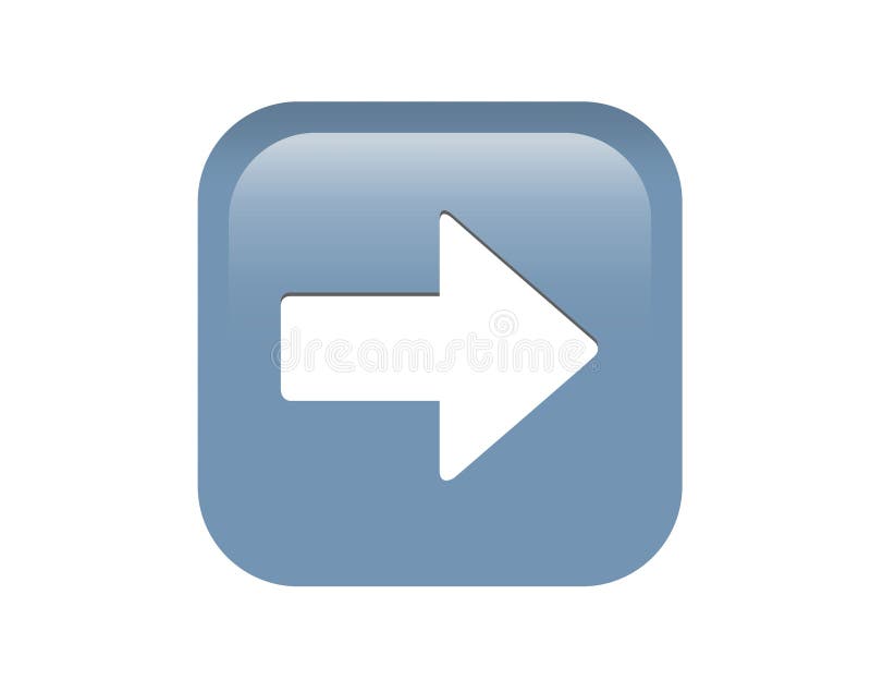 Gradient Blue Arrow Pointing Right Round Corner Square Icon Button ...