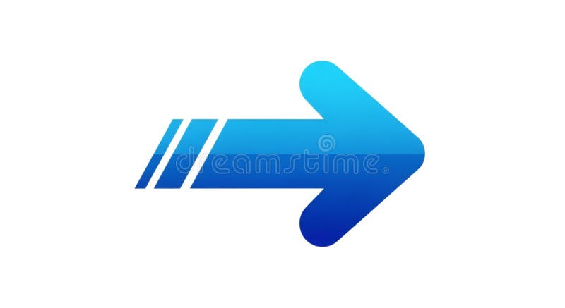 Blue Arrow Pointing Right with Stripes, Direction Indicator, Navigation ...