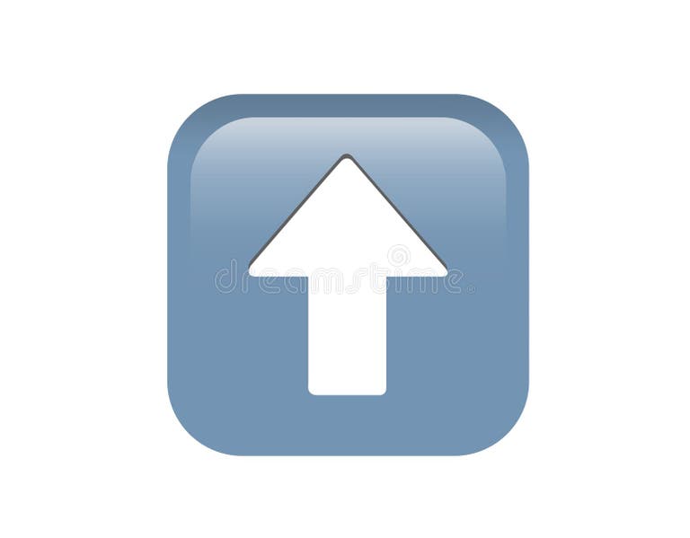 Gradient Blue Arrow Pointing Up Round Corner Square Icon Button Stock ...