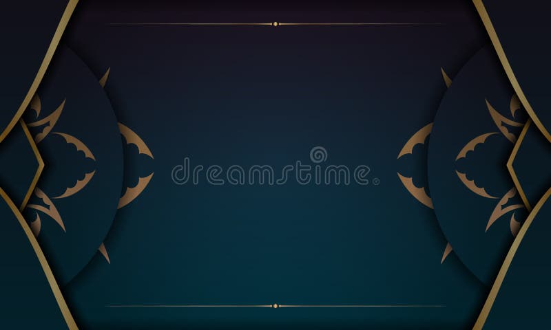 Gradient Blue Background with Greek Gold Pattern and Logo Space Stock ...