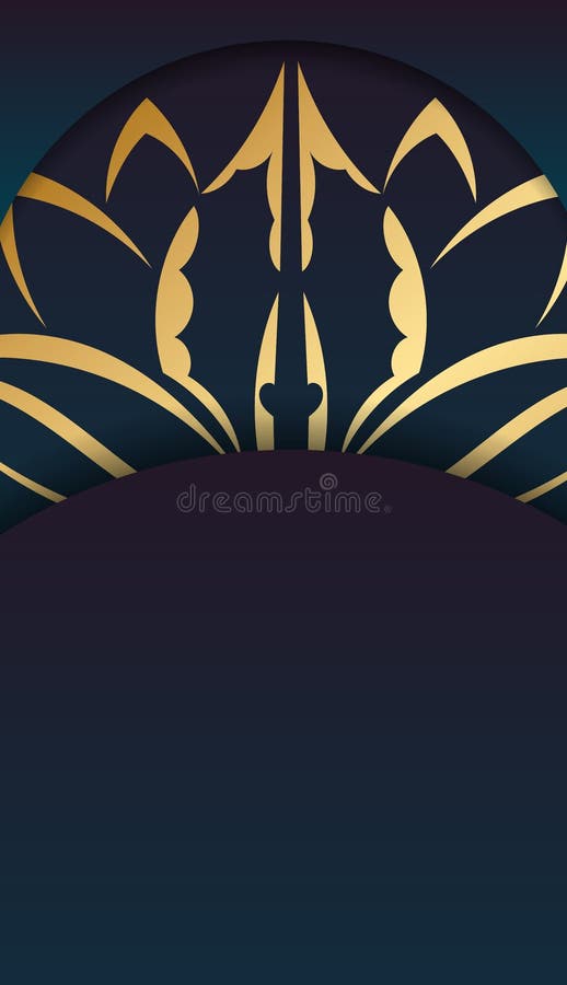 Gradient Blue Background with Indian Gold Pattern and Logo Space Stock ...