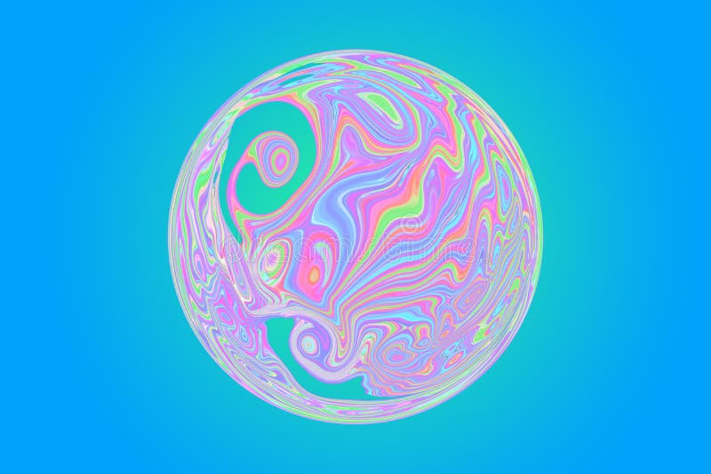 Gradient Blue Background with Multi-colored Abstract Sphere Stock ...
