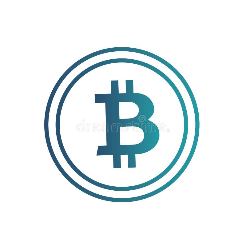Gradient Blue Bitcoin Icon Isolated on White Background. Crypto ...