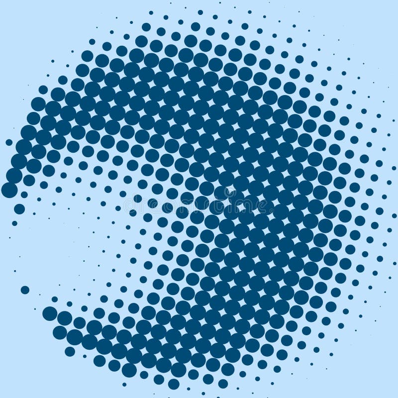 Gradient of Blue Dots. Halftone Texture. Vector Illustration ...