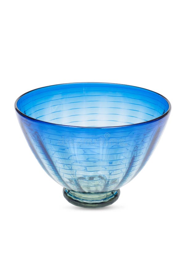 A Gradient Blue Glass Bowl stock image. Image of dining - 70100639