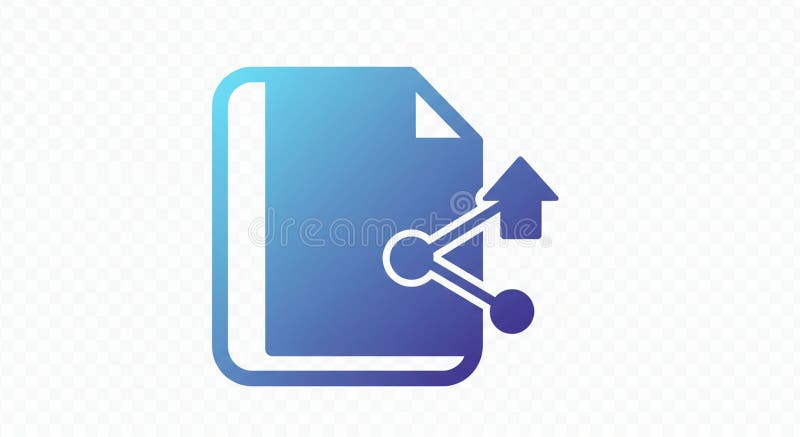 Gradient Blue Icon Depicting a Document with a Folded Corner. an Arrow ...