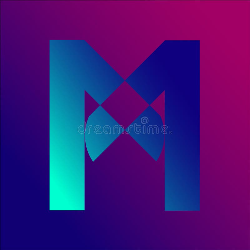 Gradient Blue Letter M Logo Design Stock Illustration - Illustration of ...