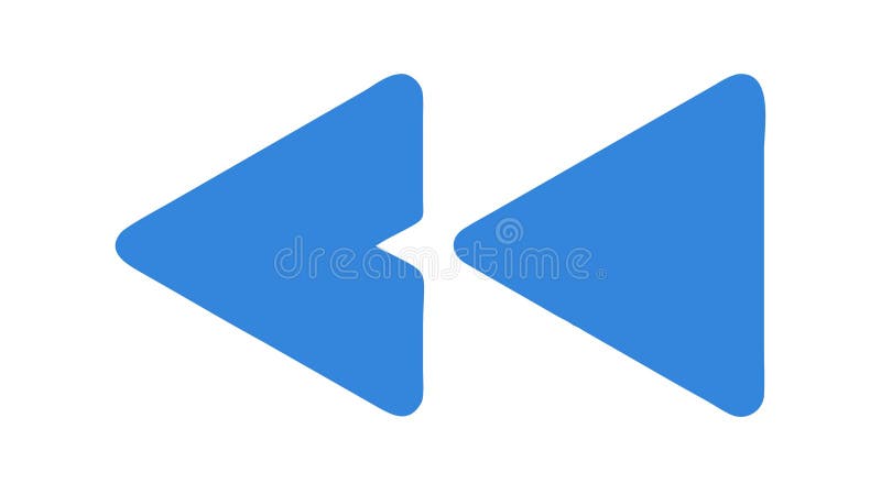 Gradient Blue Media Player Fast Backward Control Symbol, Vector Design ...