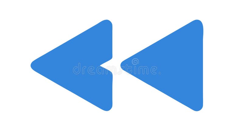 Gradient Blue Media Player Fast Backward Control Symbol, Vector Design ...