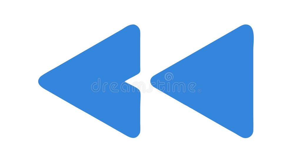 Gradient Blue Media Player Fast Backward Control Symbol, Vector Design ...