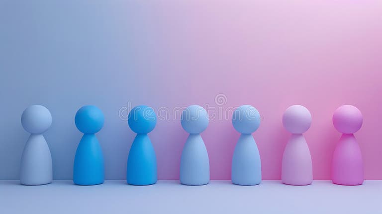 Gradient Blue and Pink Background with Seven Simple Geometric Figures ...