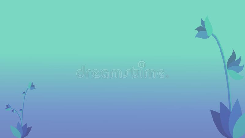Gradient Blue Plants and Flowers Background Illustration Stock Vector ...