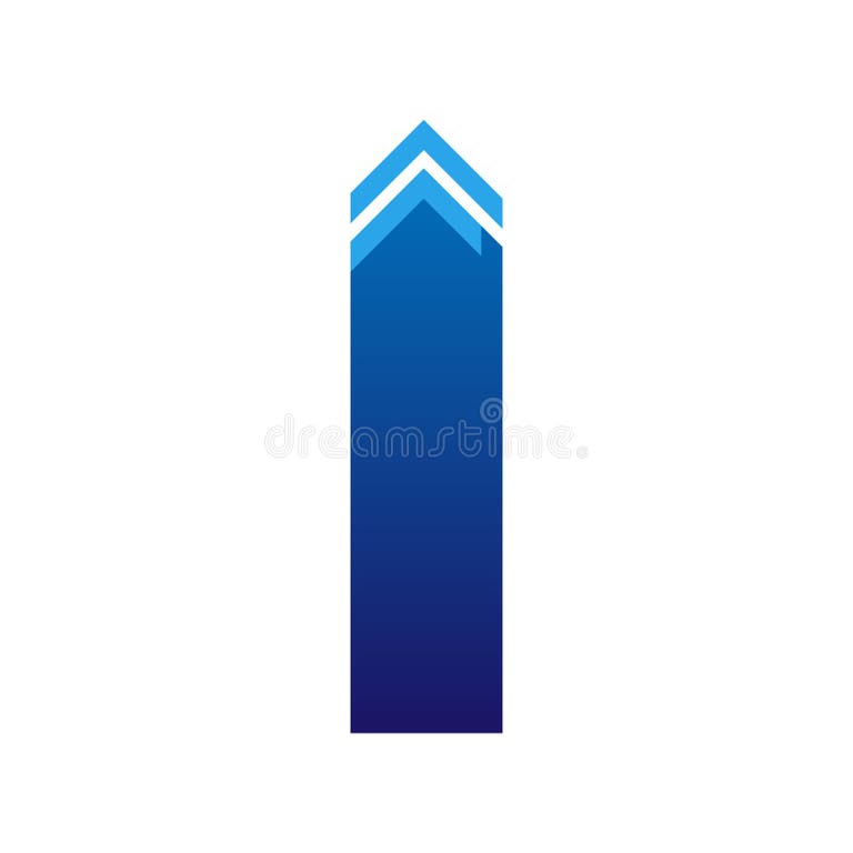 Gradient Blue Vertical Line with Up Arrow Brochure Element Design Stock ...